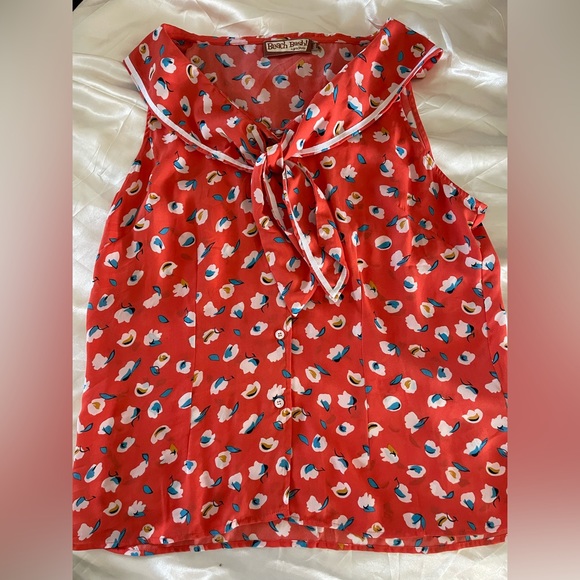 Beach Bash | Tops | Beach Bash By Art Tatyana Sailor Style Floral Print ...